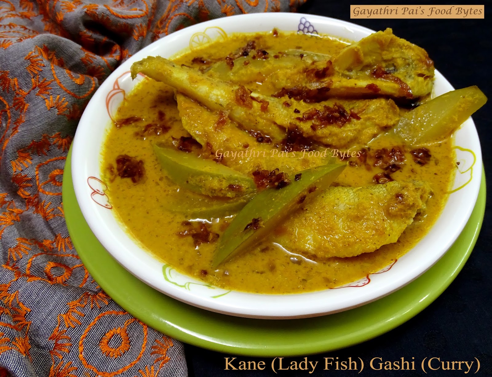 Gayathri Pai's Food Bytes: Kane (Lady Fish) Fish Fry And Gashi (Curry ...