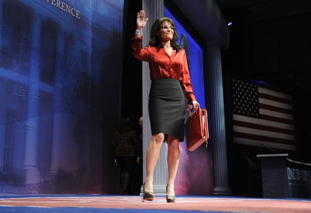 Ladies in Satin Blouses: sarah palin - red satin blouse