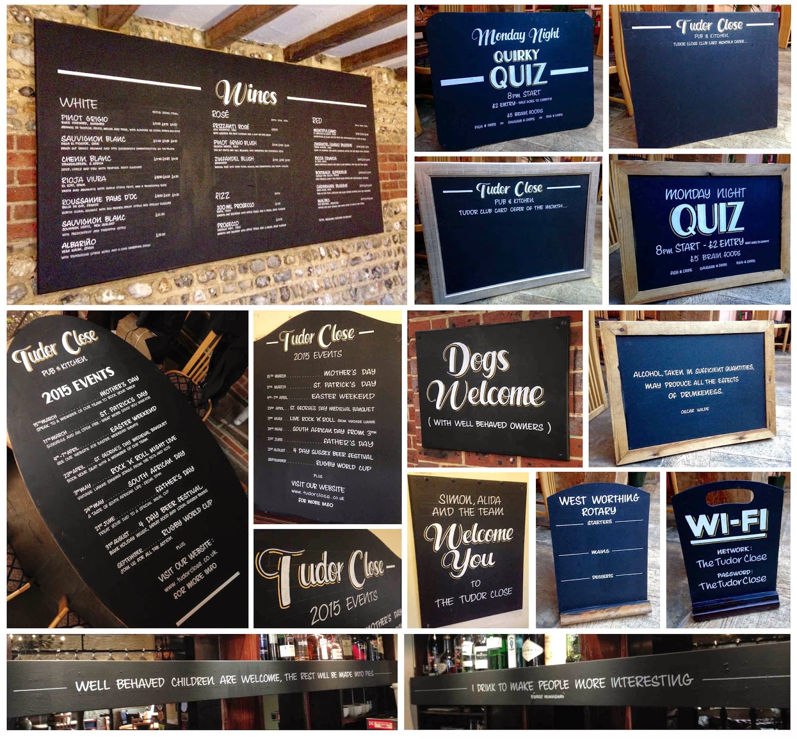 Pub Chalkboard by Ollie Stone: Pub chalkboard, blackboard art and sign ...