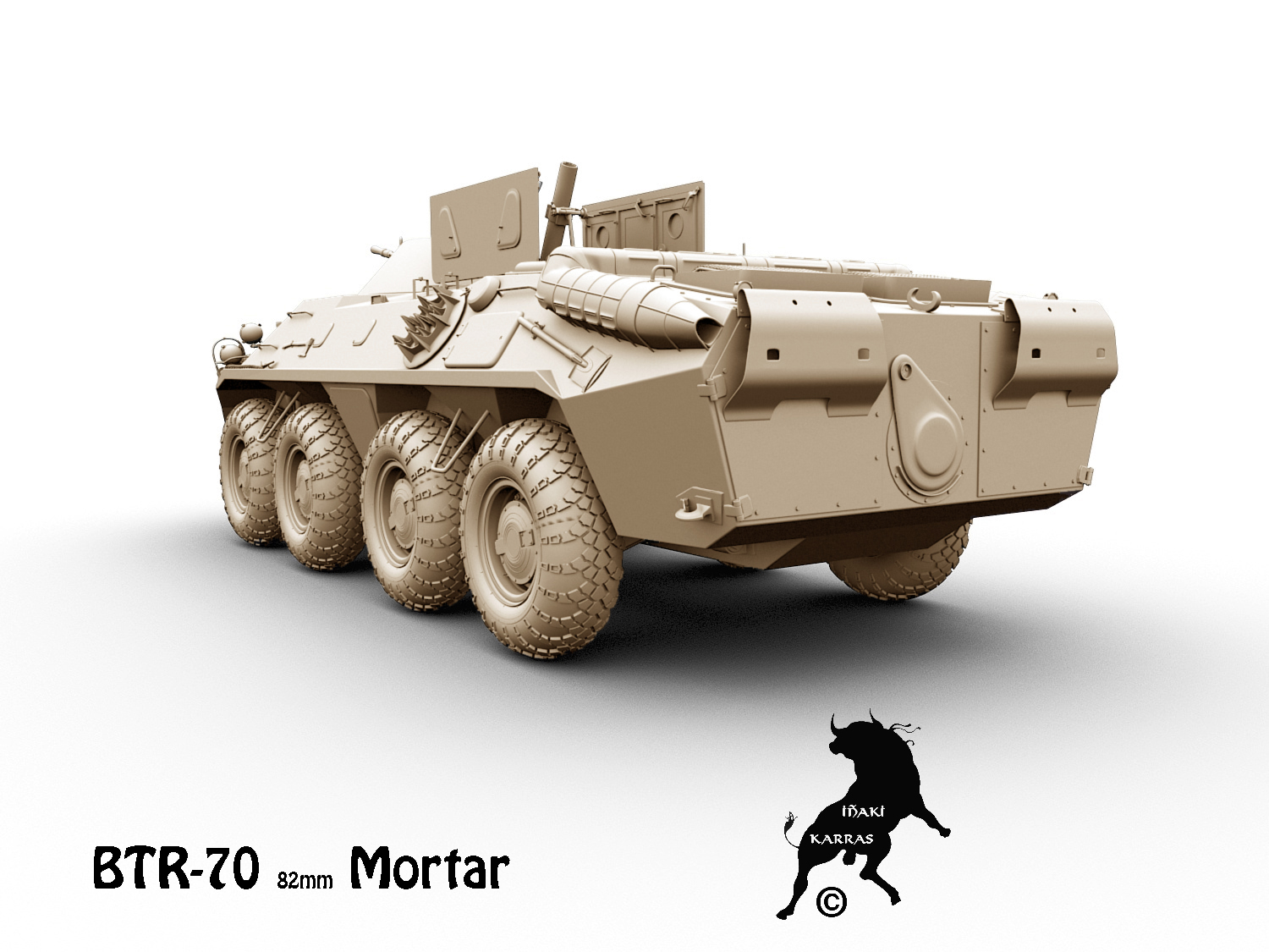 Modelos 3D: BTR-70 82mm. Mortar