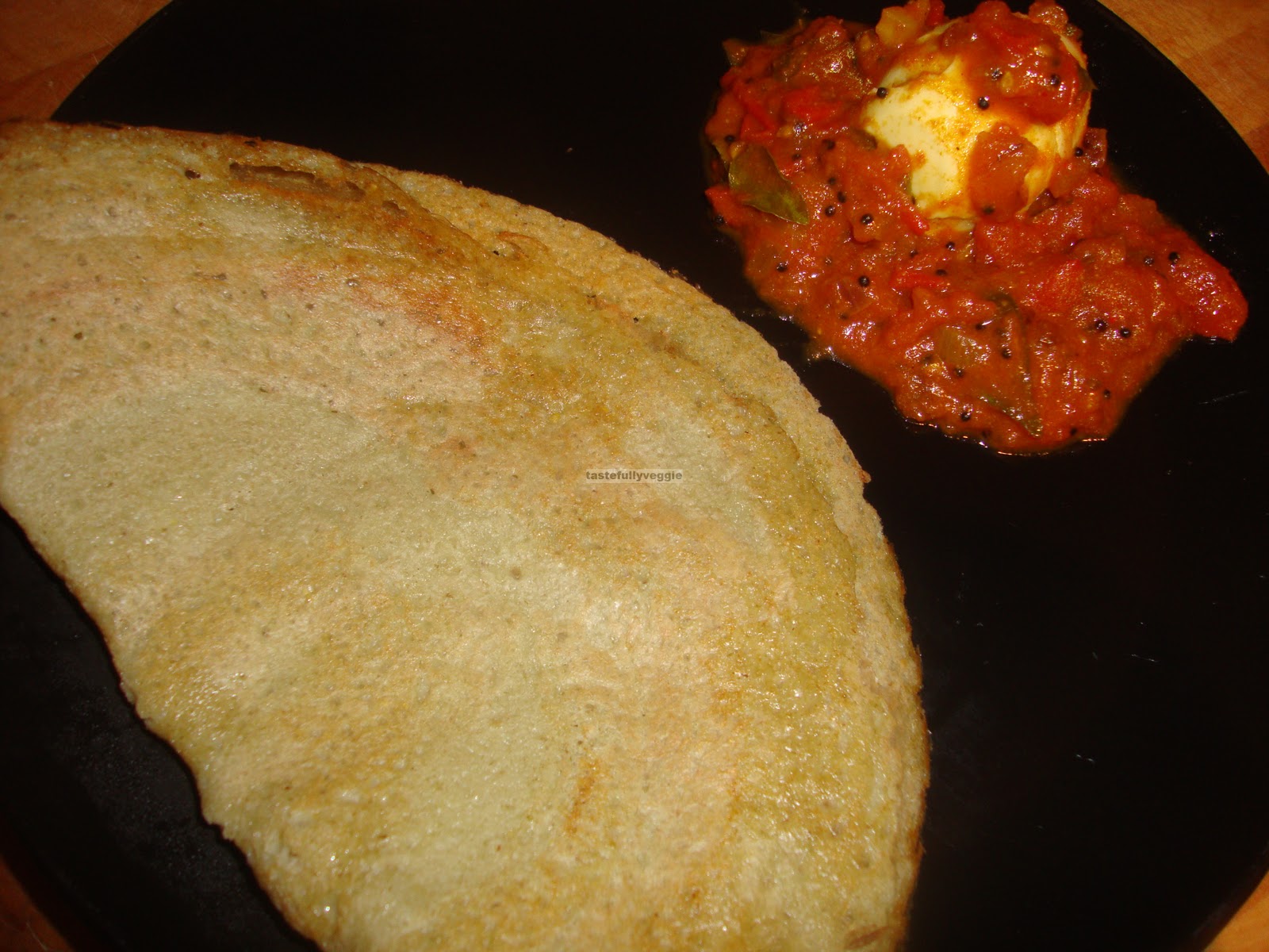 Tastefully Veggie Sprouted Mung Bean Dosa