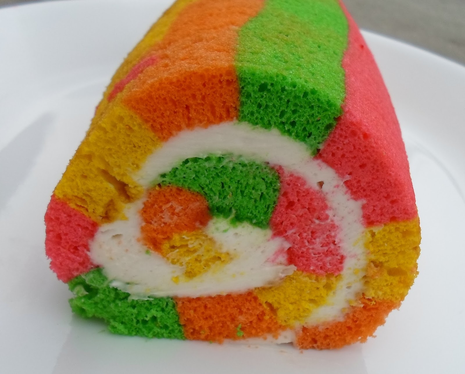 Happier Than A Pig In Mud: Multi-Colored Cake Roll with Cream Cheese ...