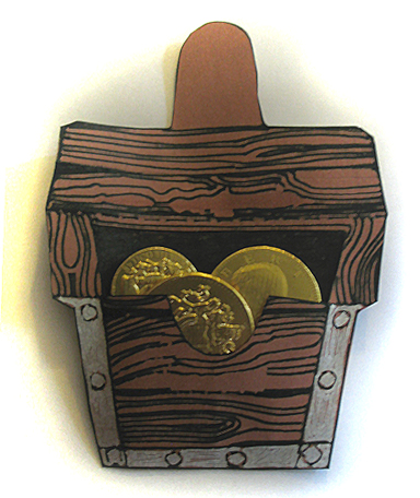 cut and paste treasure chest candy wrappers | Art Education Daily