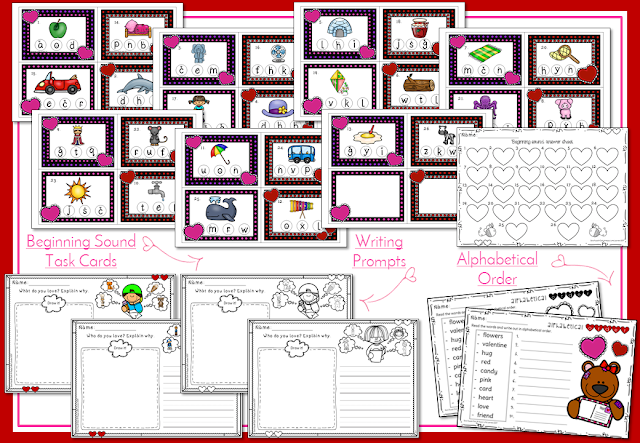 Happy Little Learners: Valentine's Day Literacy and Math Activity Pack