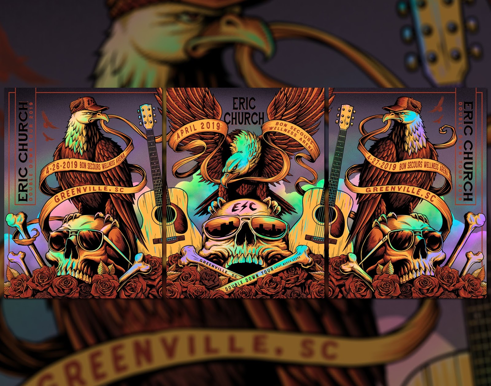 INSIDE THE ROCK POSTER FRAME BLOG: Brandon Heart Eric Church Greenville ...