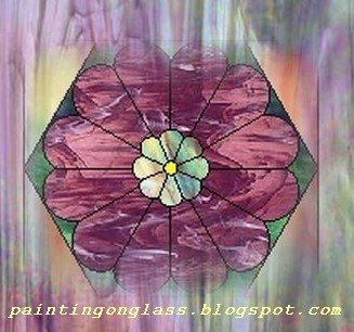 Stained Glass Petal Flower Pattern ~ painting on glass
