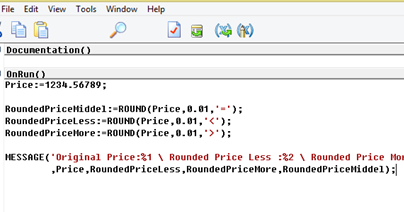 How to use ROUND function in Microsoft Dynamics Navision.