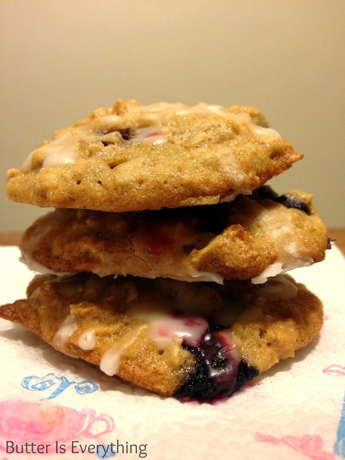 Butter is Everything: Soft Blueberry Cookies with Lemon Glaze