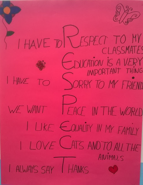 Our School Anti-Bullying Campaign – Respect: Spanish Acrostic Poem