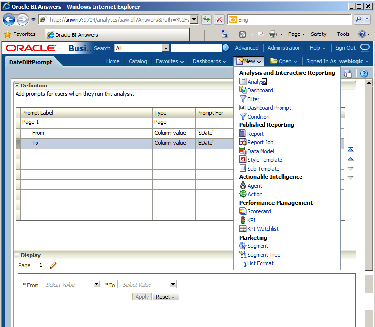 Obiee2go Obiee 11g6 Table View Date Column Controlled By Two Date Prompts 0229