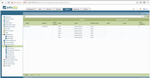 My Palo Alto Networks PCNSE Journal: Configuring Antivirus Blocking on ...