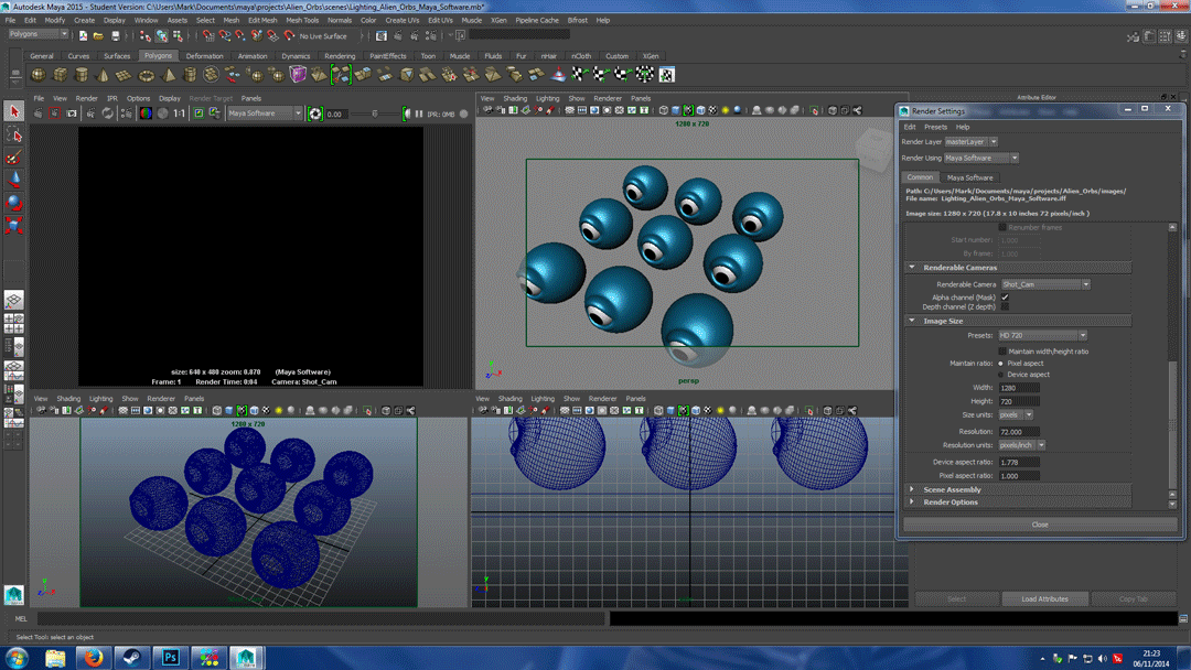 Mark Stamp - Digital Design: Maya Lighting Tutorial - Alien Orbs and a ...