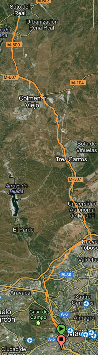 RUTA MADRID - SOTO DEL REAL IDA Y VUELTA