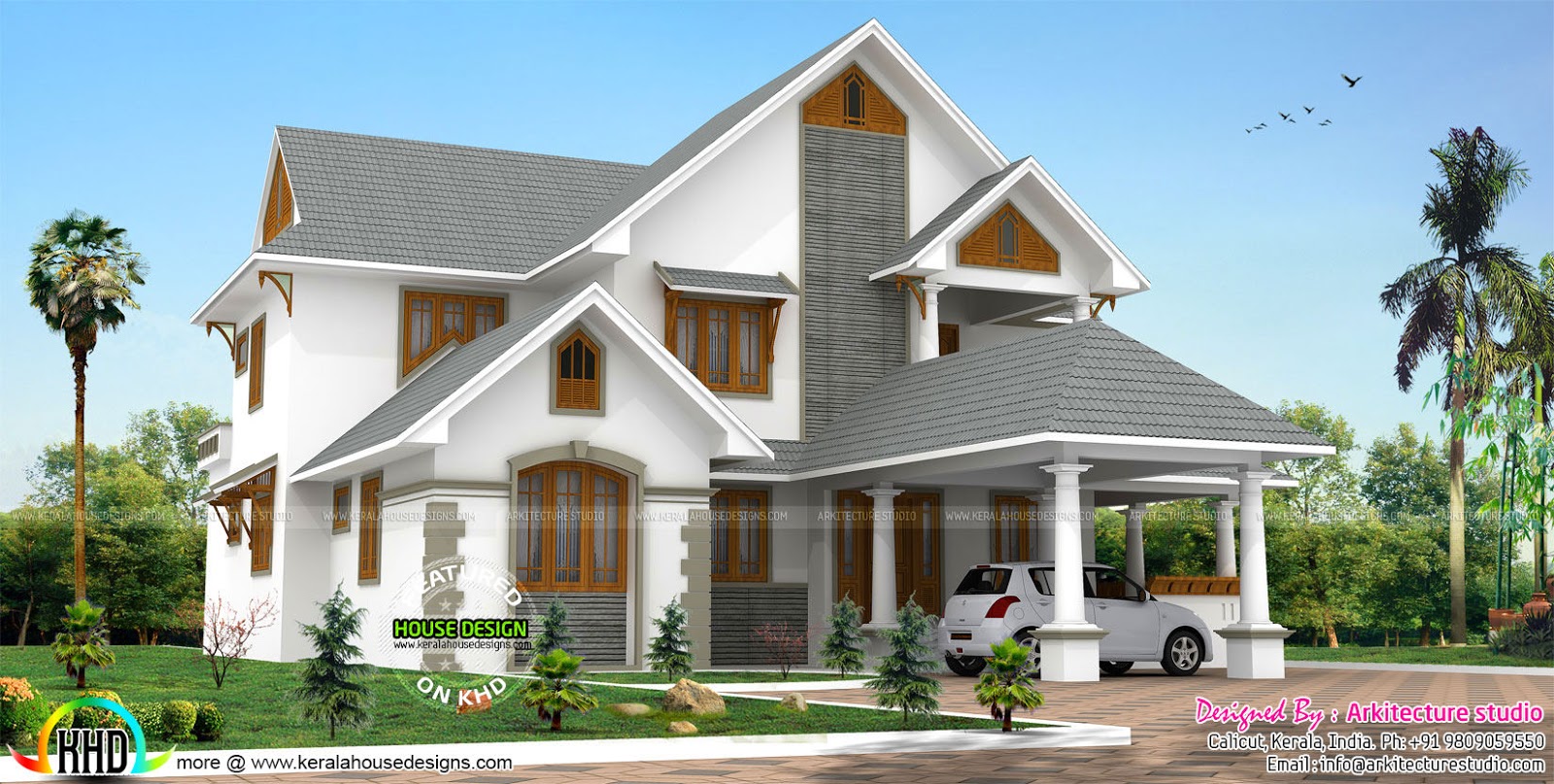 Sloping roof traditional style luxury home - Maison simple de conception