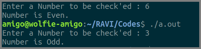 09 Wap To Print Odd Or Even Without Using Operator In C Codegig For Coding Gigs