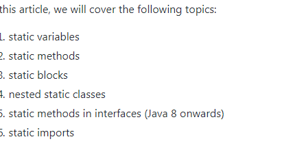 static Keyword in Java with Examples