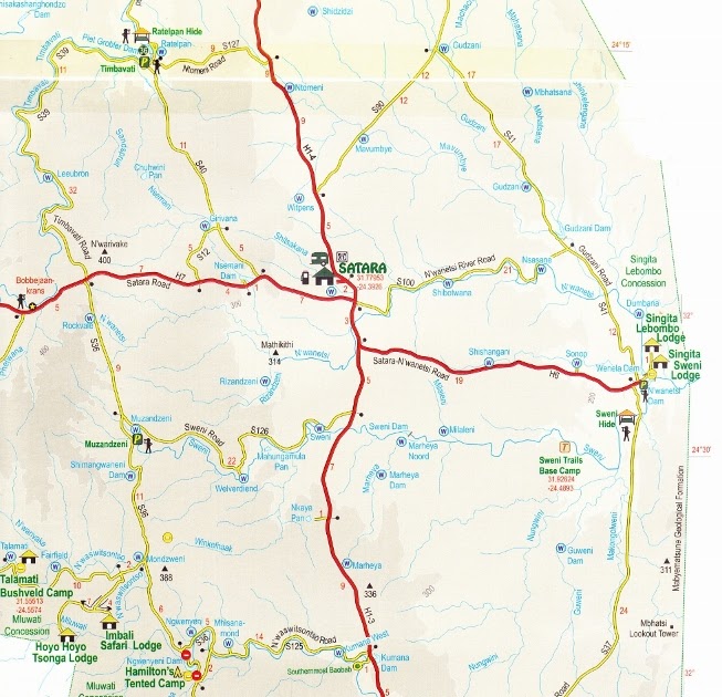 Kruger National Park - 2011 -: Satara Map: