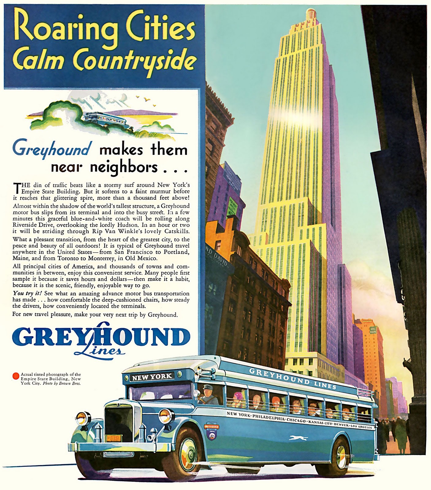 transpress nz: 1931 Greyhound bus advert
