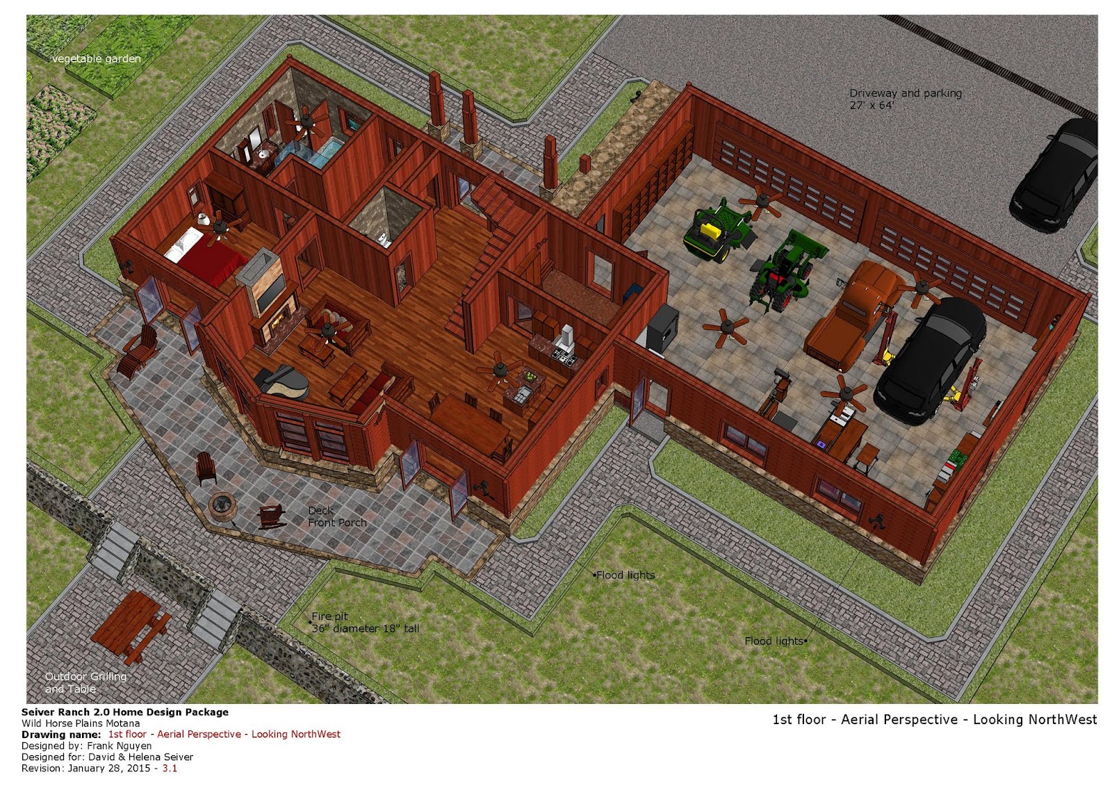 LH100 - Log House Plans - Log House Design - (in Montana)