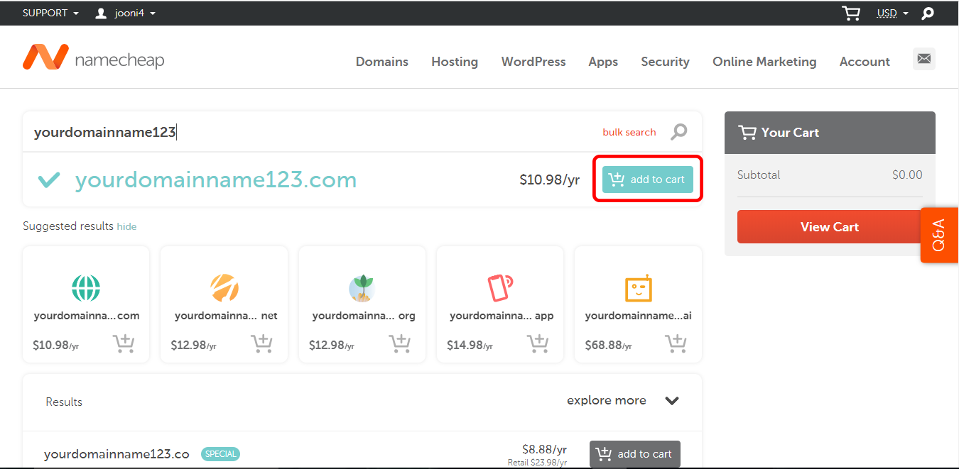 How to buy cheap .com domain for just $0.88