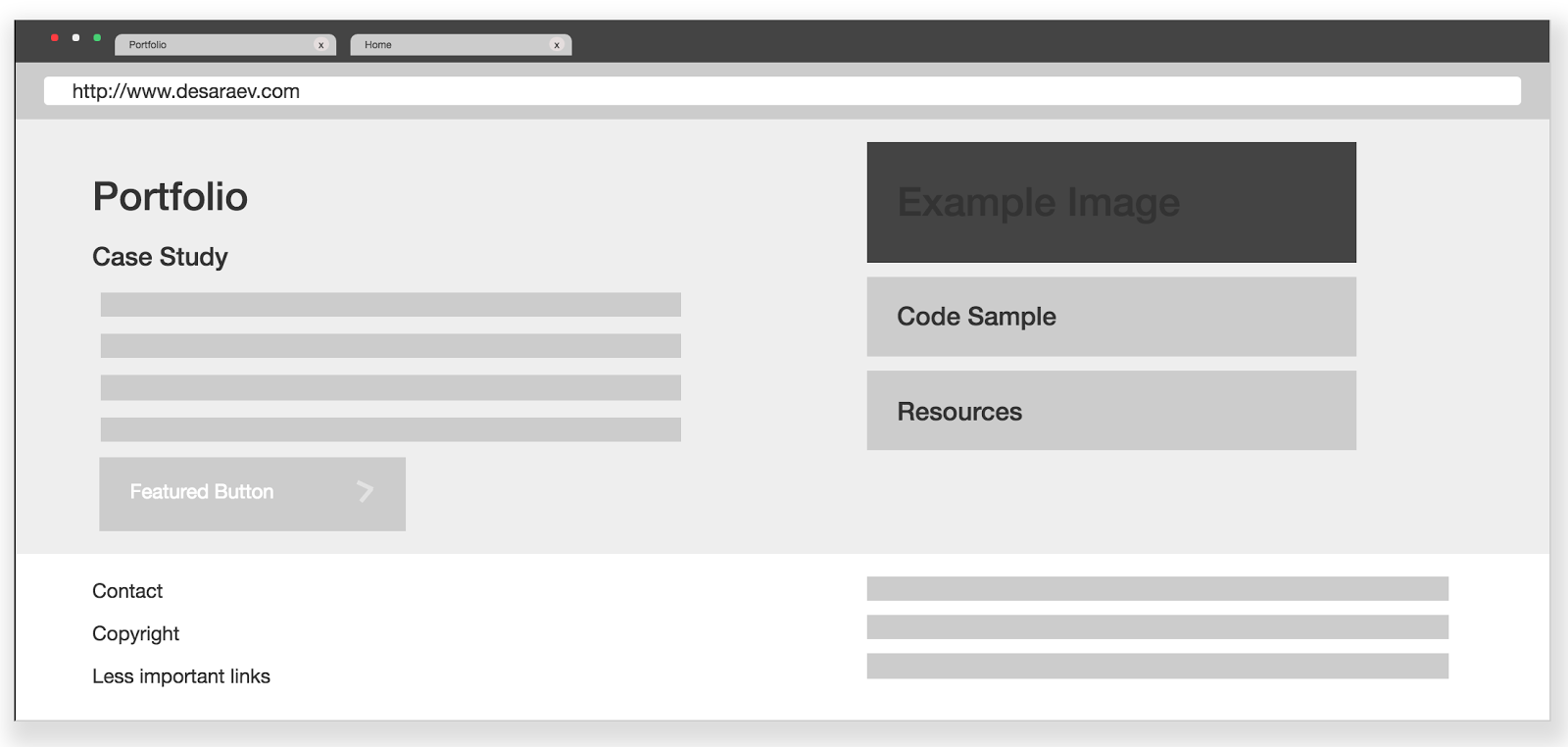 Portfolio: Slim/SCSS Pure CSS Wireframe