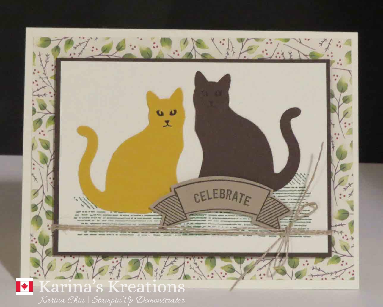 Stampin'Up Cat Punch Card! - Karina Chin, Stampin' Up! Demonstrator