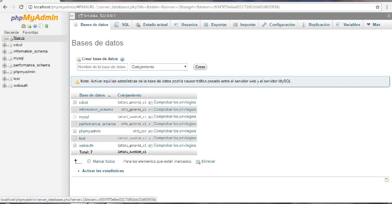 Php MyAdmin- Base de Datos