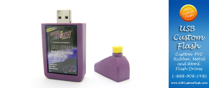 USB Custom Flash PVC Flash Drive Design Workshop: Royal Purple Oil can ...