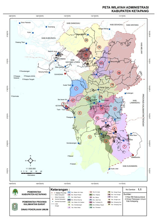 Rahasia ketapang: Peta Kabupaten ketapang