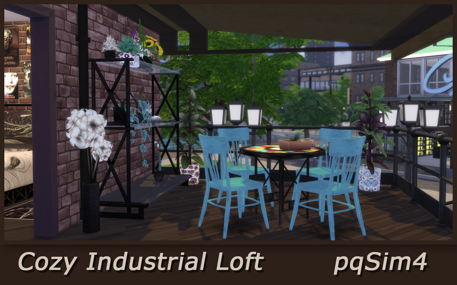 Cozy Industrial Loft. Sims 4 Custom Content.