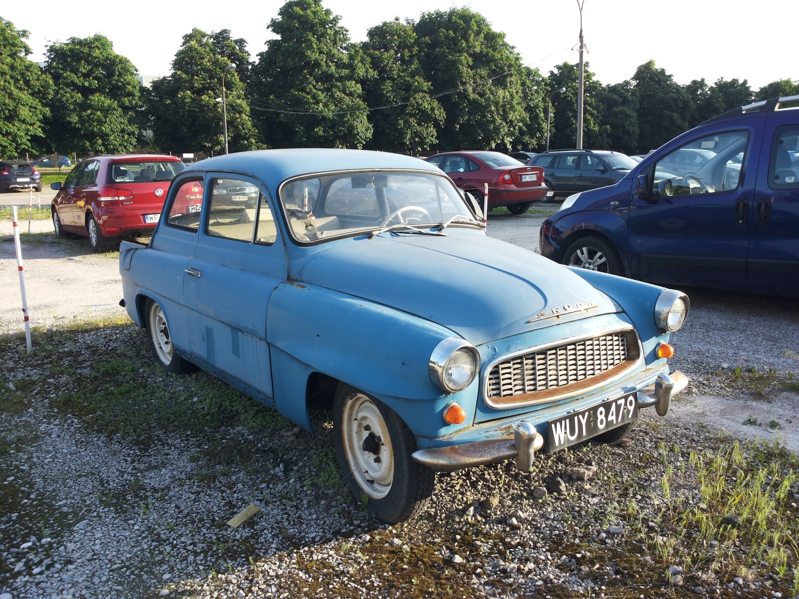 Old Parked Cars Warsaw: 1963 Skoda Octavia