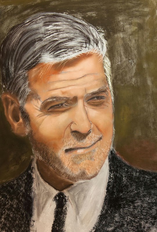George Clooney Pastel ~ Peintures à l'huile, pastels, aquarelle ...