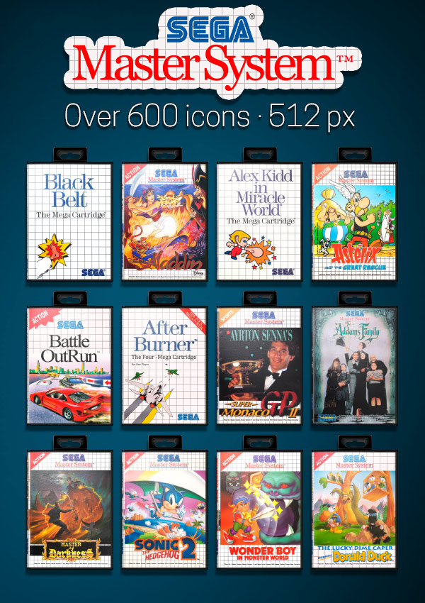 Pack de más de 600 iconos de Sega Master System