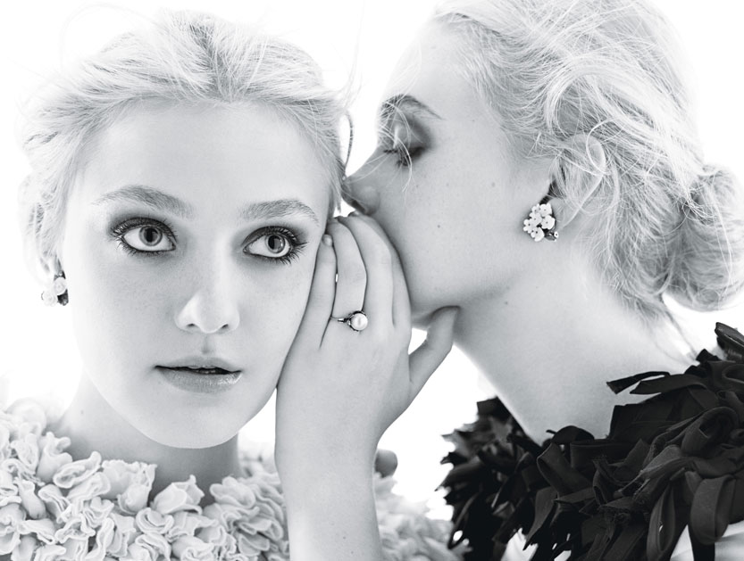 Dakota Fanning And Elle Fanning For Vogue December 2011 Header
