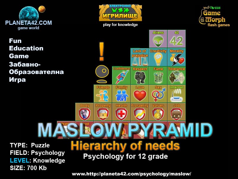 Electronic Game School: Maslow Pyramid Puzzle