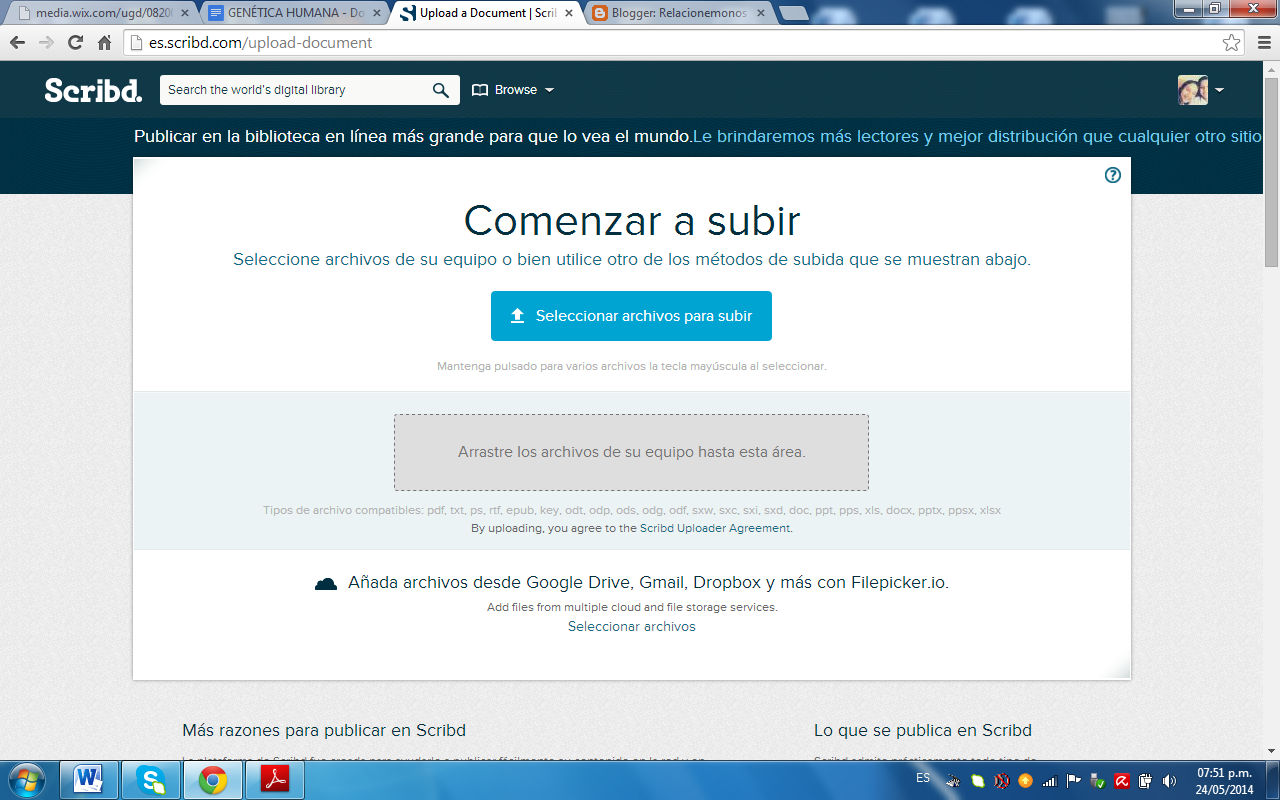 Relacionemonos con nuestros cursos: USANDO SCRIBD