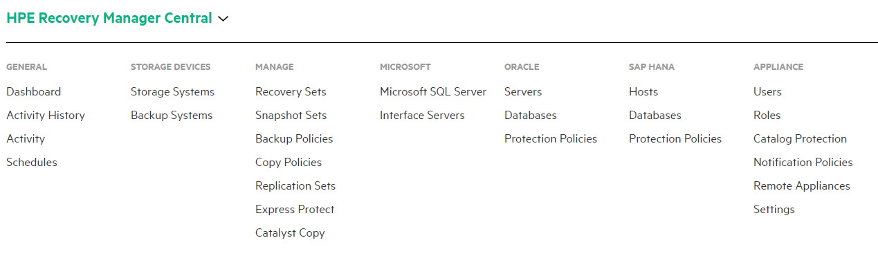 VMware Snapshots: HPE Recovery Manager Central