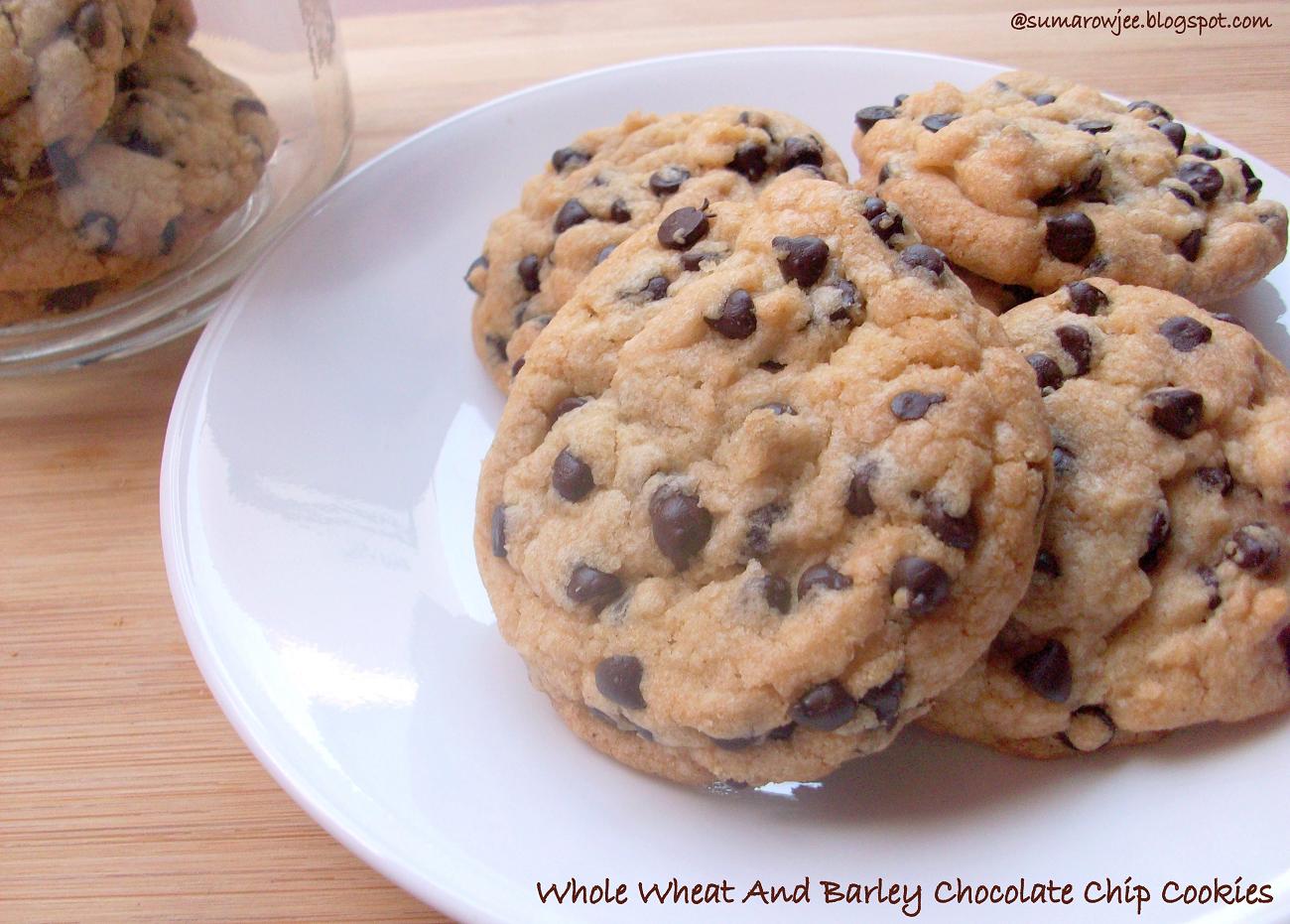 Cakes & More: Crunchy, Whole Wheat And Barley Chocolate Chip Cookies