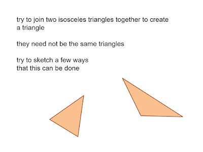 MEDIAN Don Steward mathematics teaching: two isosceles triangles stuck ...