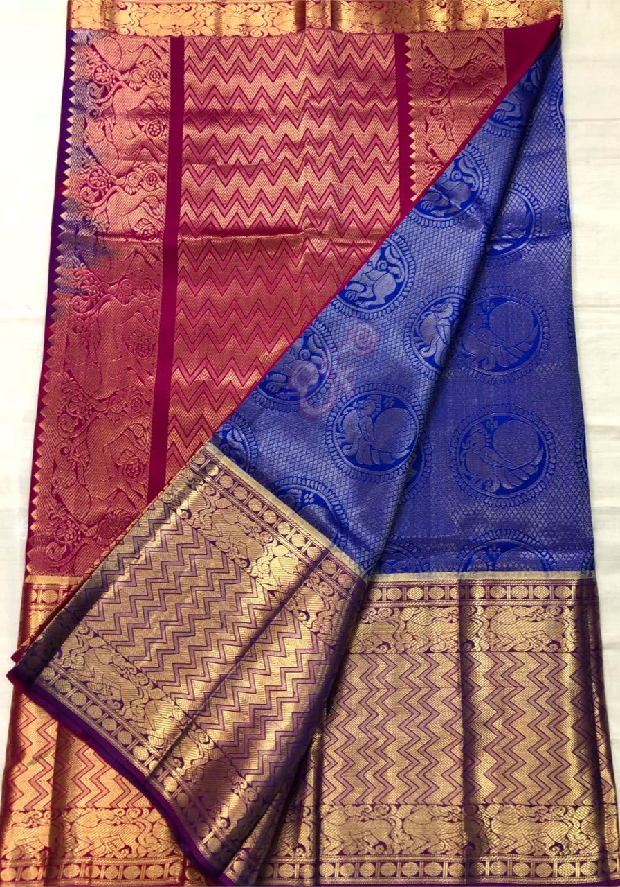 Pure Handloom kanchi Gadwal Pattu Sarees