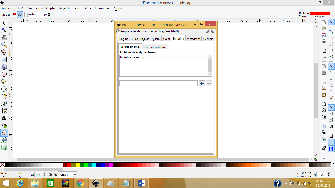 APRENDE A USAR INKSCAPE: 4.- Cómo configurar y crear un nuevo proyecto