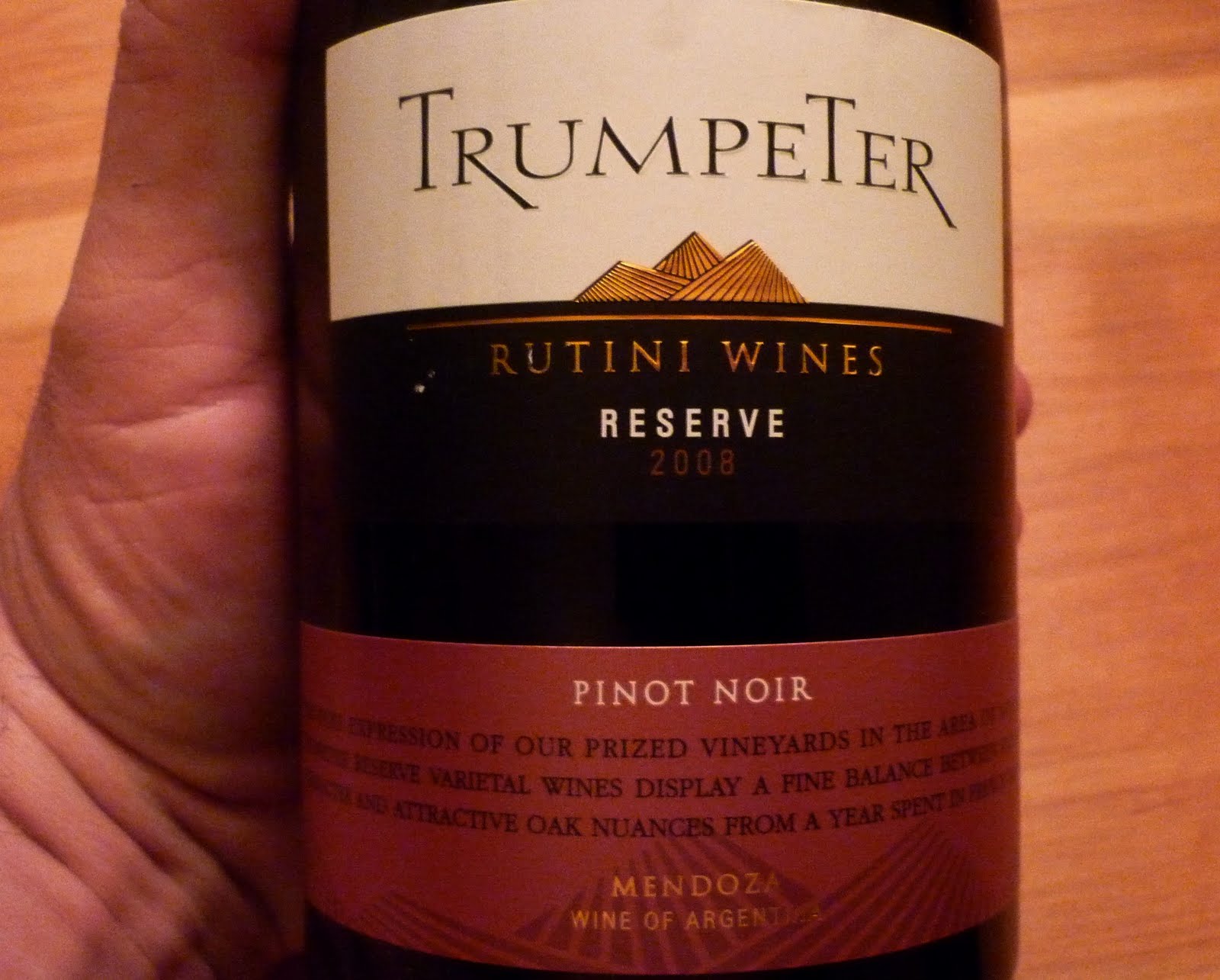 Argentina´s Wines Revisited by Miguel: Trumpeter Reserve, Pinot Noir ...