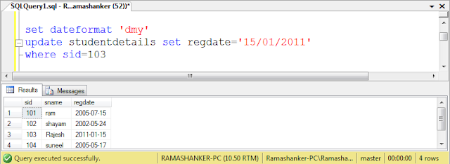 How to handle date in sql server 2008 | MY.NET Tutorials