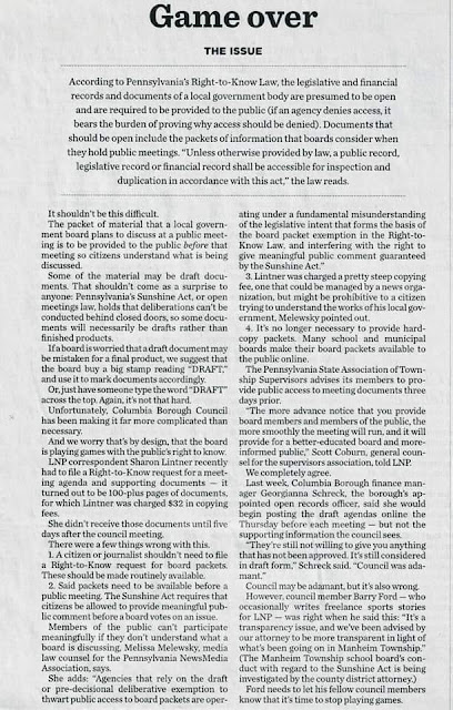 Borough Council candidate Sharon Lintner provides documentation of her ...