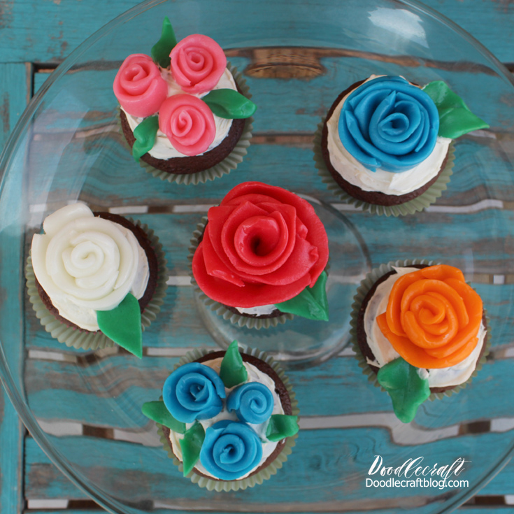 Easy Edible Roses on Cupcake Tutorial!