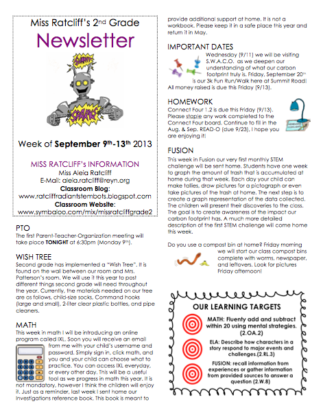 Miss Ratcliff's 2nd grade Scientists: Weekly Newsletters