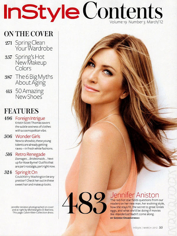 Smartologie: Jennifer Aniston for 'InStyle' Magazine March 2012 - FULL ...