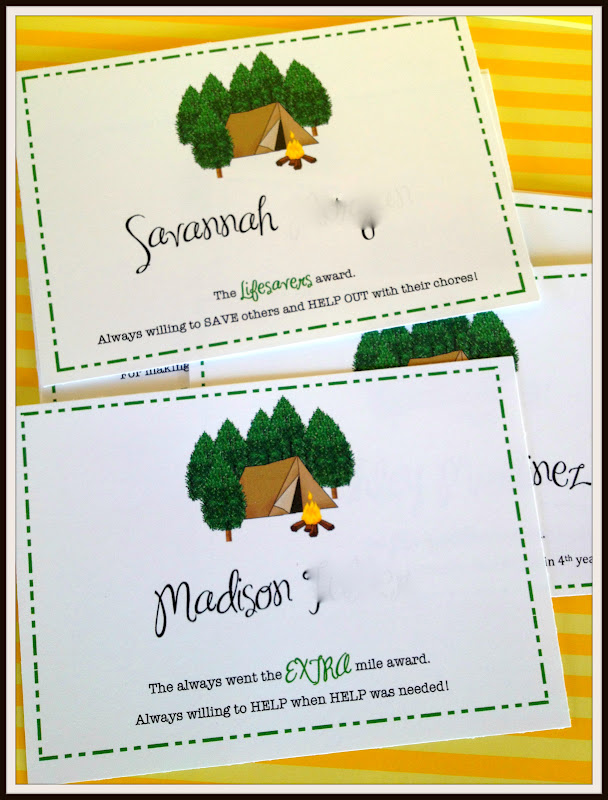 Marci Coombs: Girls Camp Awards.