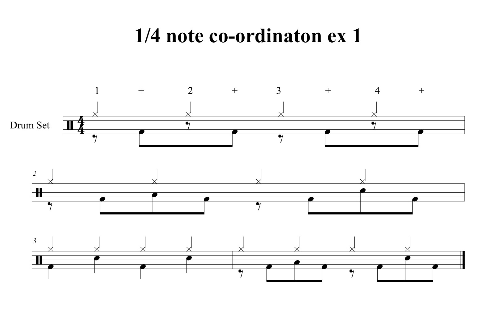 Playsomething Drums: 1/4 note groove ex 1
