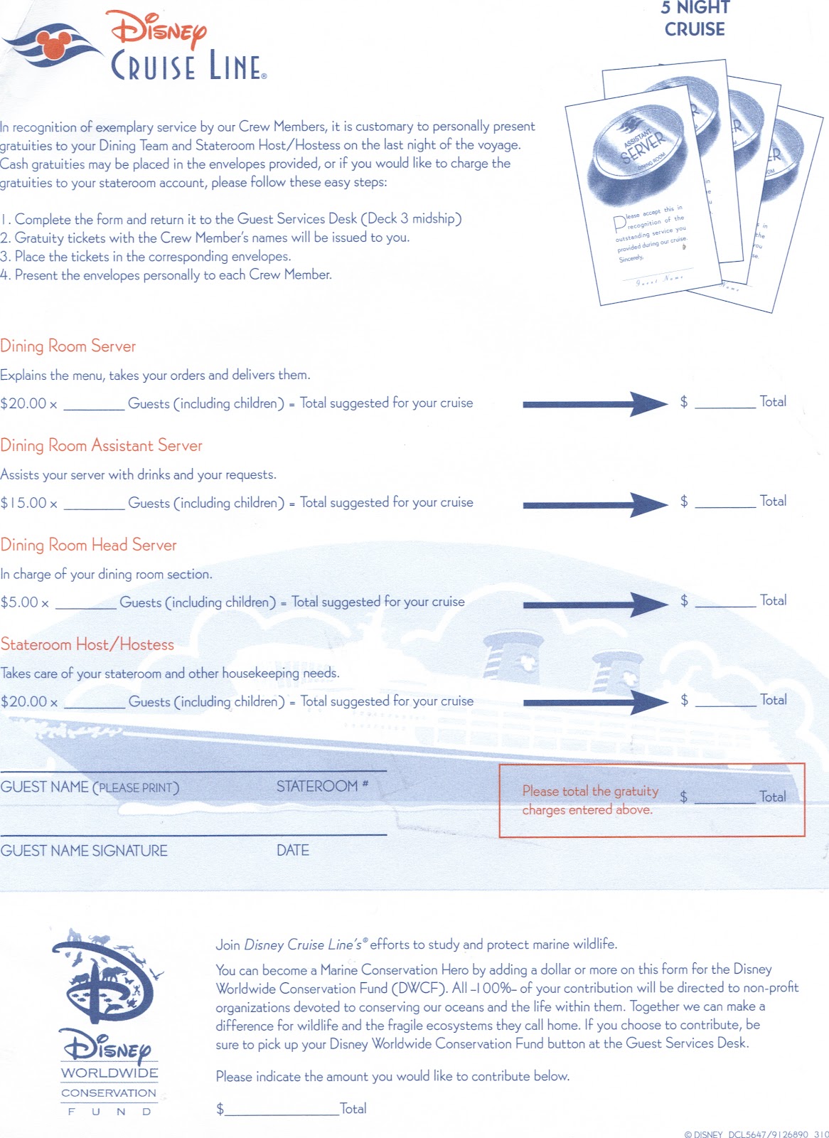 Williams Family: Disney Cruise Line Adds Auto-Gratuity Payment System